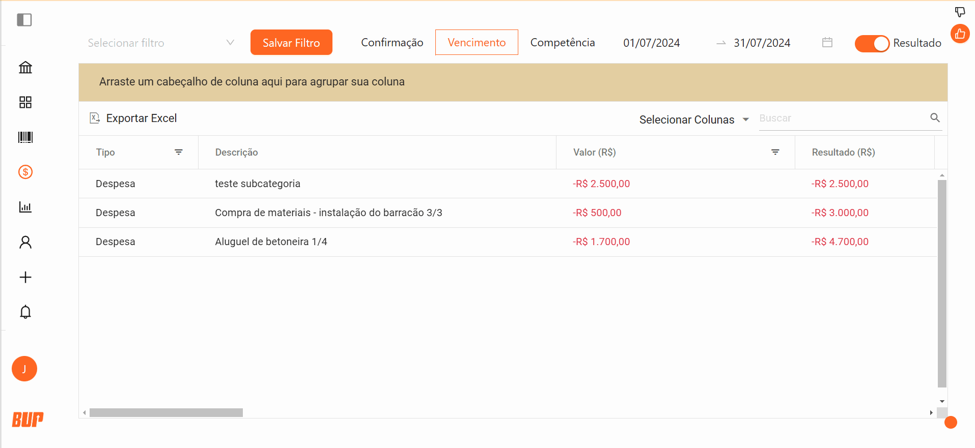 Relatórios Personalizados do Financeiro