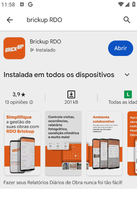 Aplicativo Brickup no celular: Gestão de obras onde você estiver
