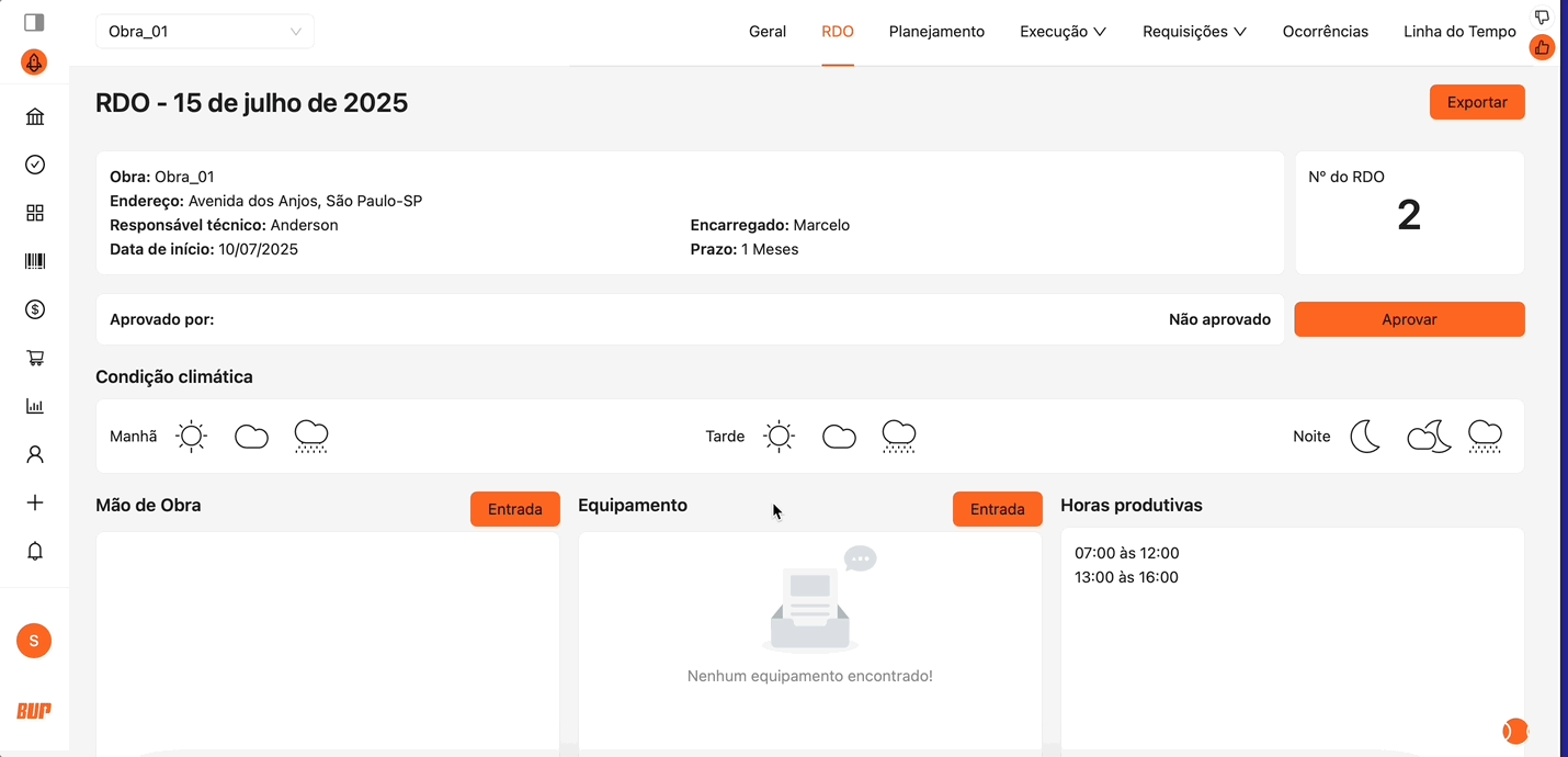 Como criar um Relatório Diário de Obras (RDO)
